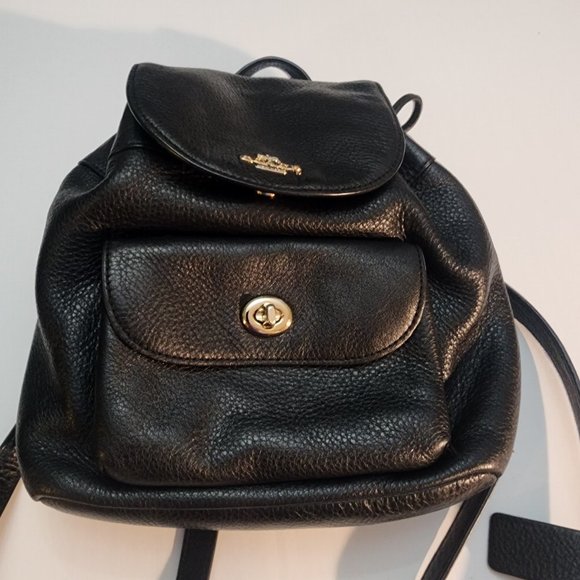 Coach | Bags | Coach Black Iconic Rucksack F3762 Billy Mini Boho ...